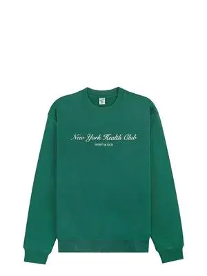 SPORTY & RICH Cotton Crewneck Sweatshirt With Embroidered Logo - Green