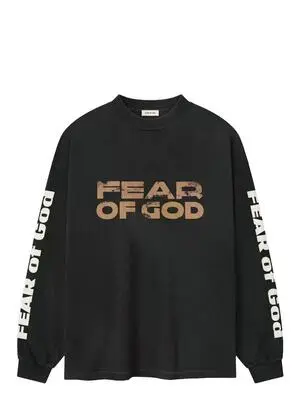 Fear Of God Long-sleeves Logo-print T-shirt - Black