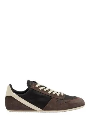 Rick Owens Rick Owens Panelled Suede And Leather Lace-Up Sneakers Black
