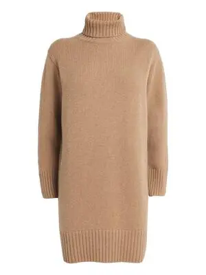 Harrods Cashmere Rollneck Mini Dress - Neutral