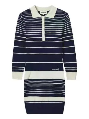SHUSHU/TONG Striped Polo Dress - Black