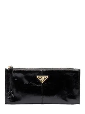 Prada Prada Logo Leather Pouch Black