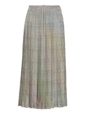 THOM BROWNE Thom Browne Houndstooth Pleated Midi Skirt