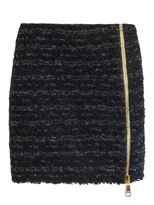 Balmain Tweed Mini Skirt - Black