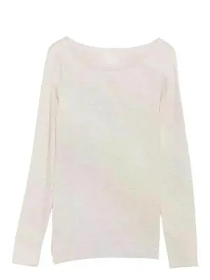 Majestic Filatures Boat Neck Long Sleeve Top - Neutrals