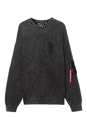 Alpha Industries Textured Zip Pocket Sweater - Black
