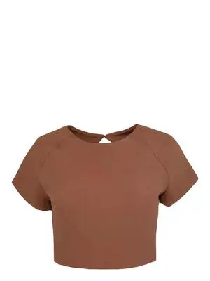 Azeeza Aura Top With Keyhole Back And Raglan Sleeves - Brown