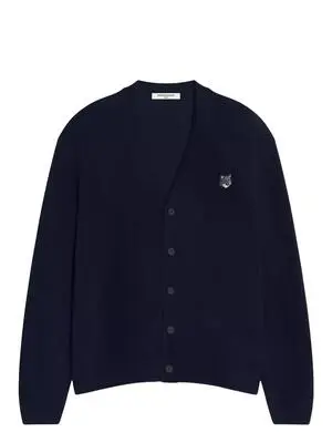 Maison Kitsuné Fox Head Embroidered Cardigan - Blue