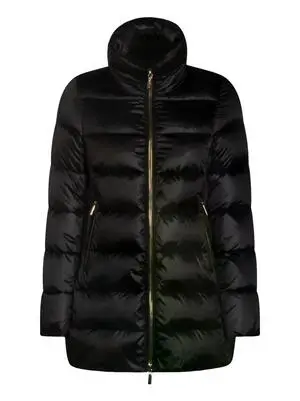 MOORER Padded Coat With High Collar And Zip Fastening - Black