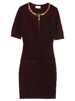 Elisabetta Franchi Mini Dress With Chain Embellishment - Red