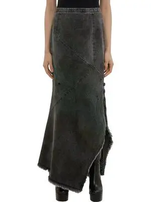 OLIVIER THEYSKENS Asymmetric Maxi Skirt - Grey