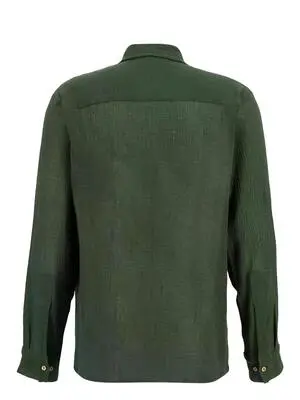 Spiritum Tulum Button-down Collar Cotton-gauze Shirt Green