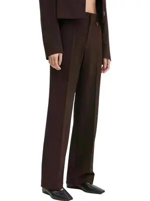 AERON Pinstripe Ring-detail Trousers - Brown