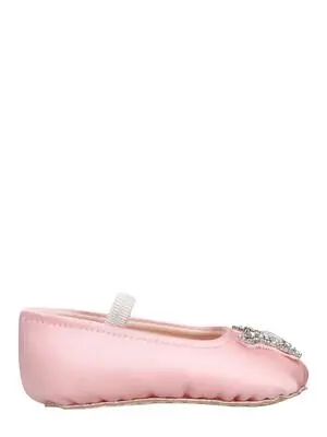 ARUNA SETH Satin Odette Ballet Flats With Butterfly Embellishment - Pink