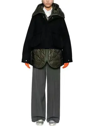 Sacai Hooded Quilted-panel Jacket - Blue