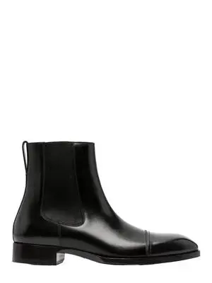 TOM FORD Elkan Leather Chelsea Boots - Black