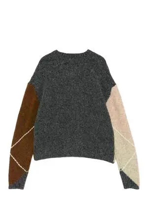 SEMICOUTURE Argyle Pattern Wool Sweater - Grey