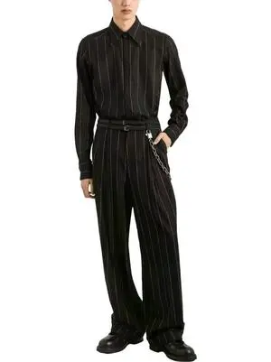 Dolce & Gabbana Pinstripe Long-sleeved Shirt - Black