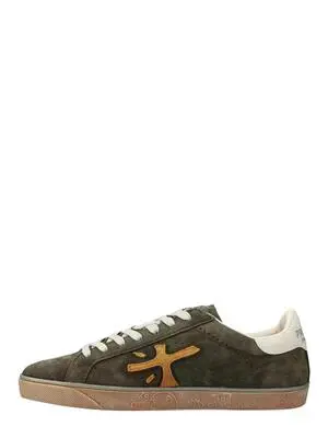 Premiata Premiata Suede Sneakers With Cross Motif Green