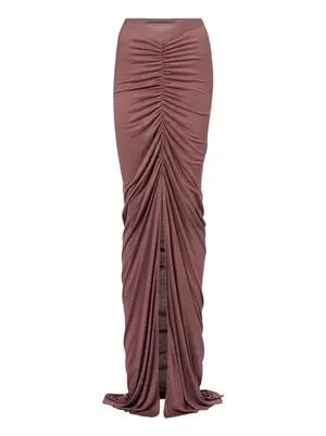 Rick Owens Rick Owens Ruched Jersey Maxi Skirt Pink