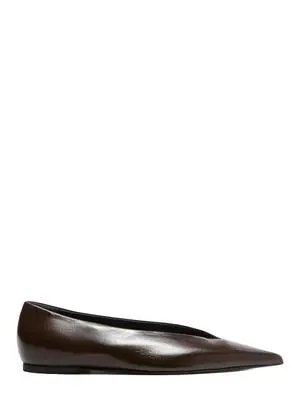 Proenza Schouler Proenza Schouler Pointed-Toe Lambskin Ballet Flats Brown
