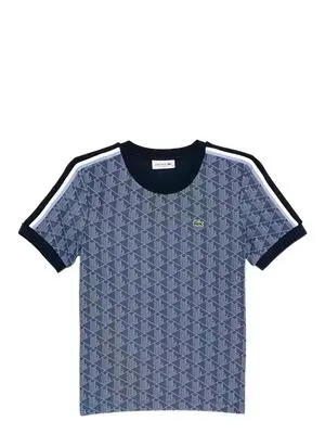 Lacoste Monogram T-shirt With Embroidered Logo - Blue