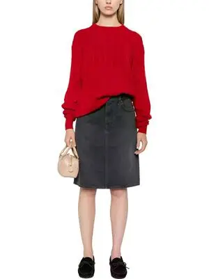 MIU MIU Miu Miu Logo-Appliqué Denim Mini Skirt