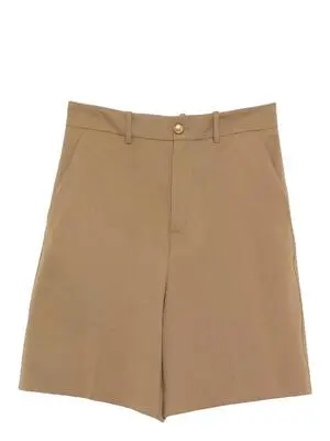 P.a.r.o.s.h Virgin Wool-blend Tailored Shorts - Neutrals
