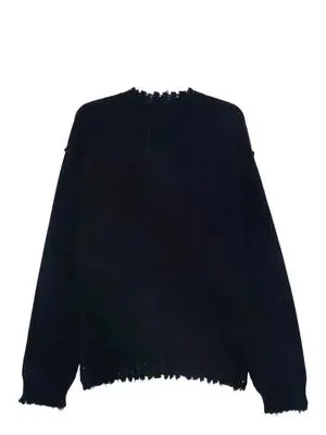 UMA WANG Cashmere Jumper With Frayed Hem - Blue