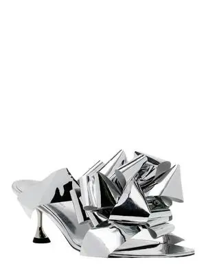 Proenza Schouler Tone Bow Embellishment Heeled Sandals - Silver