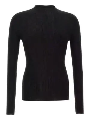 HELIOT EMIL Isotropy Ribbed Mock Neck Sweater - Black