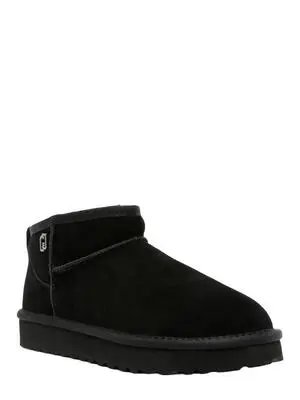 Liu Jo Suede Ankle Boots With Faux-shearling Lining - Black