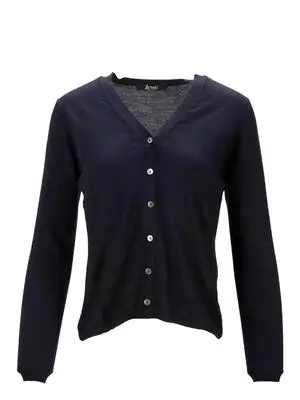 LA ROSE V-neck Cardigan With Front Button Fastening - Blue