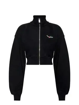 Off-White Zip Floral Knitwear Black
