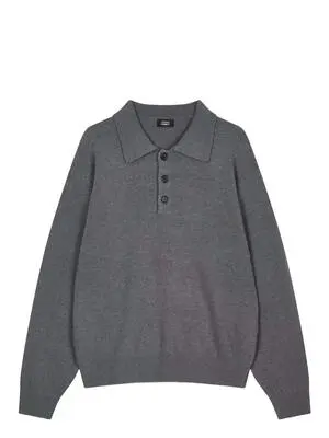 STUDIO TOMBOY Long-sleeve Polo Shirt - Grey