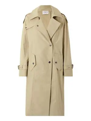 TWP Long Bogie Cotton-blend Gabardine Trench Coat - Neutrals