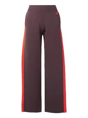 WALES BONNER Tide Striped Knitted Track Pants - Brown