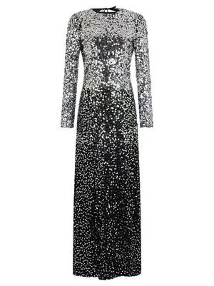 Rabanne Sequin Ombre Effect Long Dress - Silver