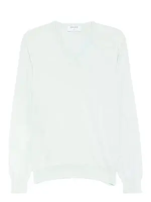 GRAN SASSO V-neck Long-sleeved Sweater - Green