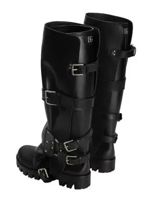 Dolce & Gabbana Buckled Biker Boots - Black