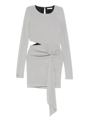 Patrizia Pepe Lurex Cut-out Mini Dress - Silver