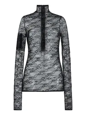 COURREGES Courrèges Lace Mockneck Top