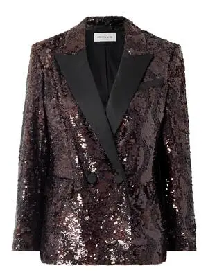 Veronica Beard Veronica Beard Sevyn Sequined Satin Double Breasted Jacket Multi