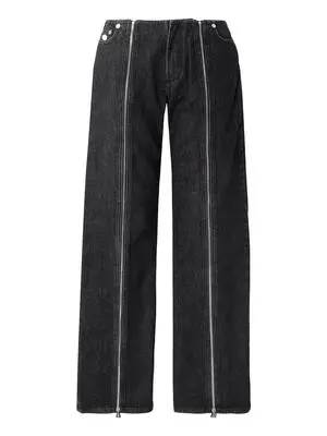 JEAN PAUL GAULTIER Zip-embellished Straight-leg Jeans - Black