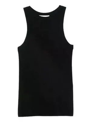 Co Collection Ribbed Crew Neck Sleeveless Top - Black