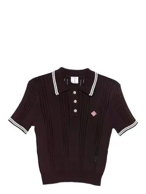 Casablanca Short-sleeved Knitted Polo Shirt - Red