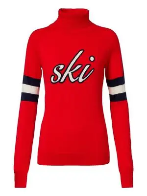 Perfect Moment Merino Wool Ski Turtleneck Sweater - Red
