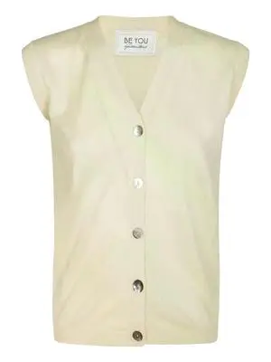 BEYOU BeYou V-Neck Sleeveless Cardigan
