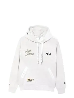 AAPE BY *A BATHING APE Logo-embroidered Hoodie - Grey