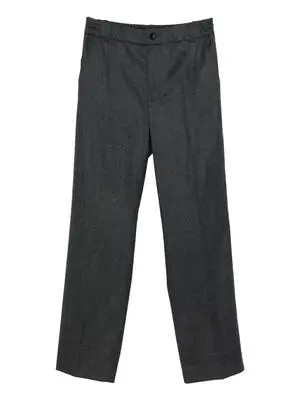 Moncler Virgin Wool Straight-leg Trousers - Grey